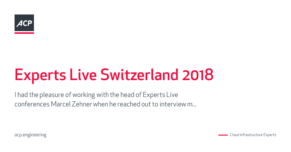 Experts Live Switzerland 2018